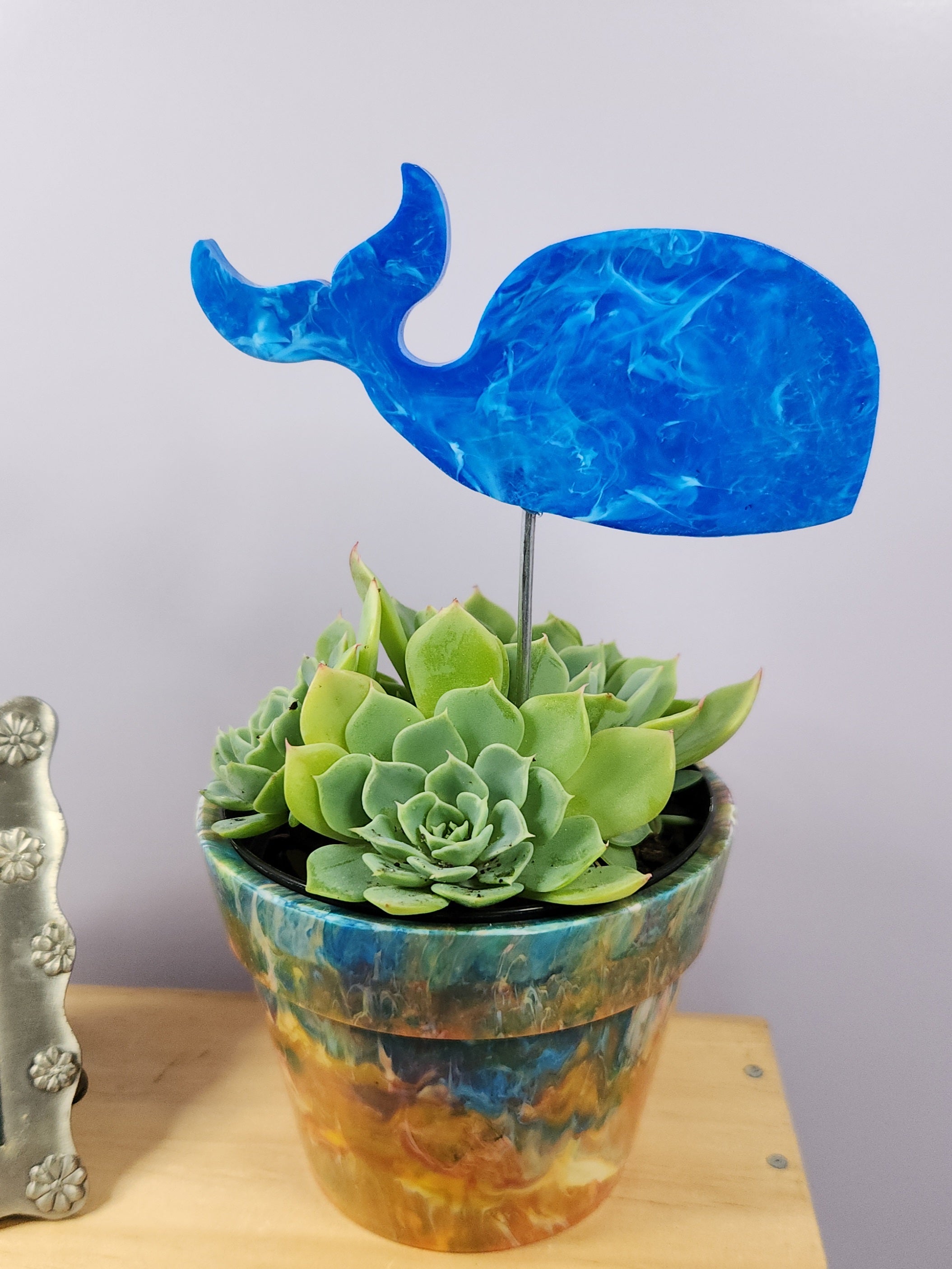 Blue Whale Plant Pal – Upcycled Plastic
